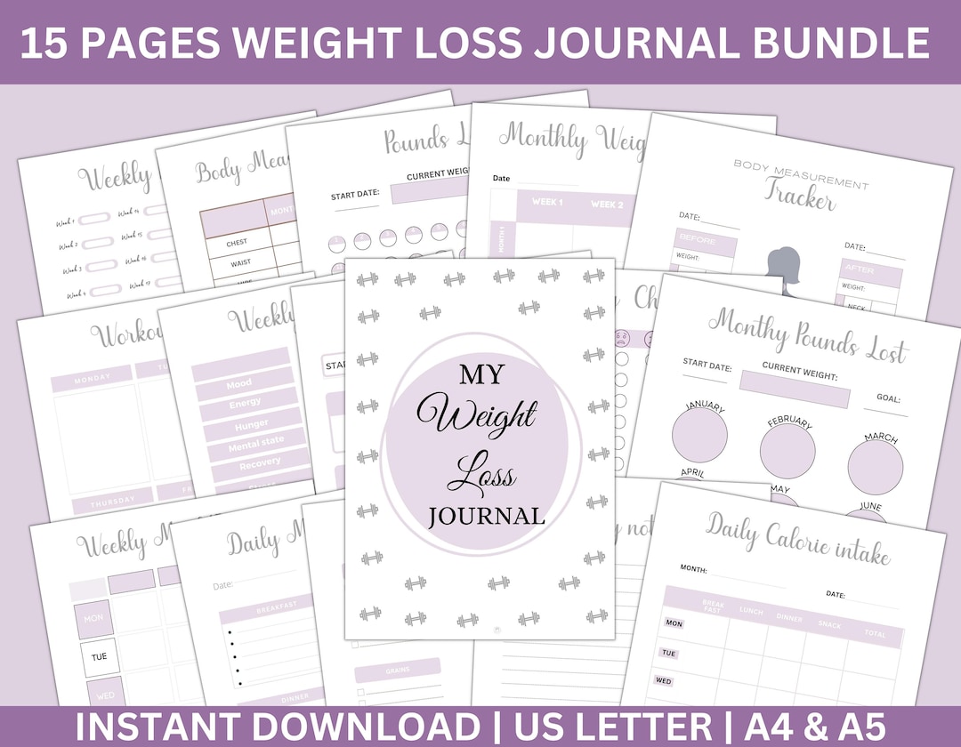 Printable Weight Loss Journal Printabl Weight Loss 100 Lb Weight Loss ...
