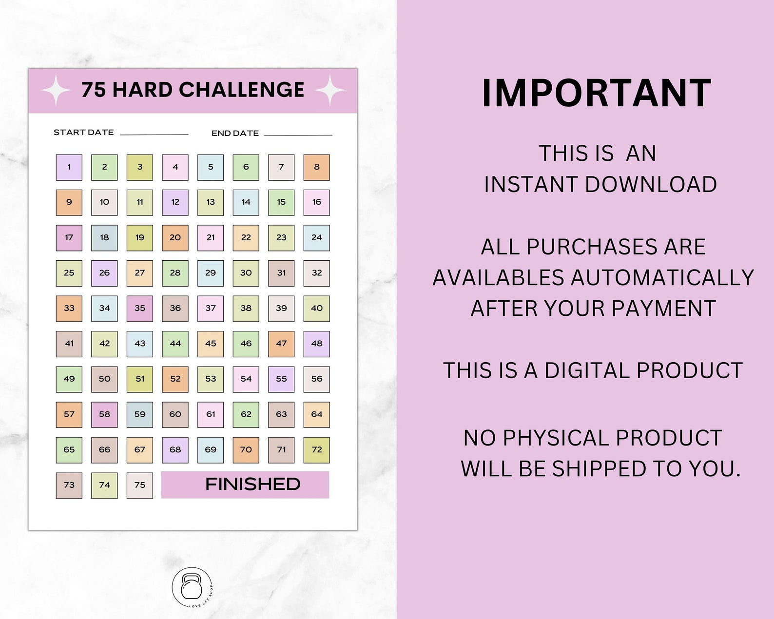 75 Hard Challenge Tracker 75 Day Challenge Body Measurement Tracker ...