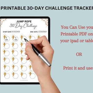 30 Day Jump Rope Challenge | 30 Day Challenge Printable | Jump Rope ...