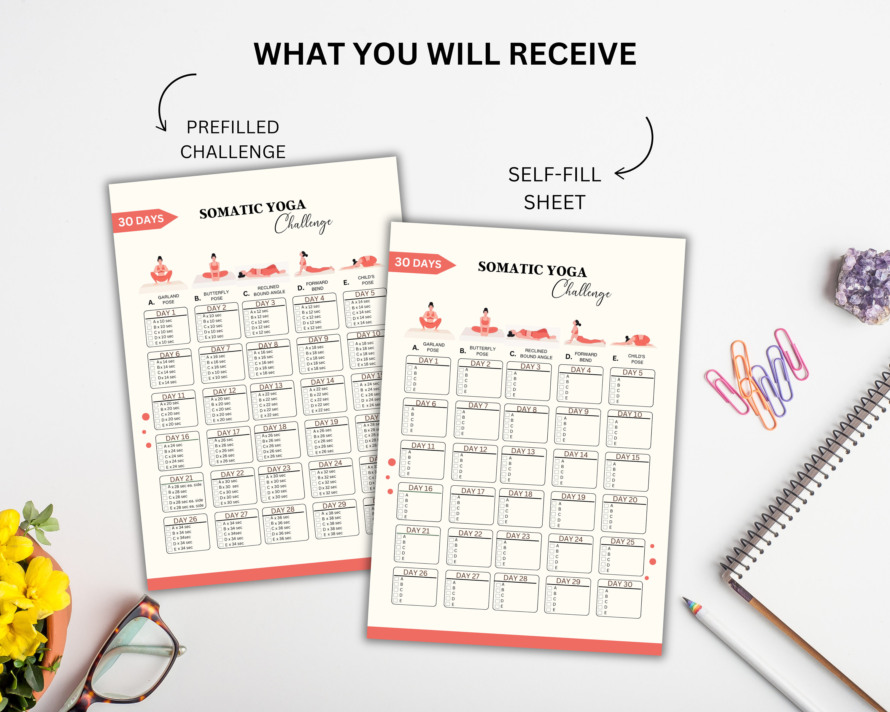 30 Day Somatic Yoga Exercise Challenge, Somatic Healing Coping Skills ...