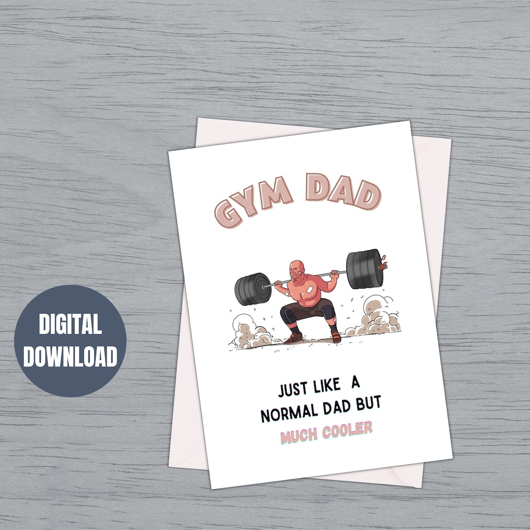 Gym Dad Birthday Card| Fathers Day Card| Gym Card for Dad| Funny Father ...