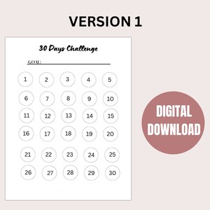 30 Day Challenge Tracker| 30 Day Challenge Printable |30 Day Habit ...