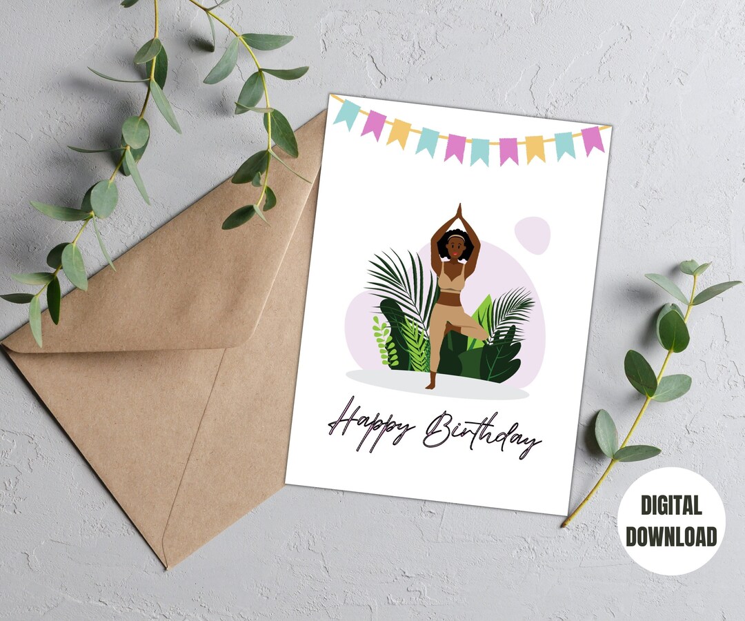 Black Woman Gym Card| Gym Gifts| Gym Card for Black Girl| Birthday Card ...
