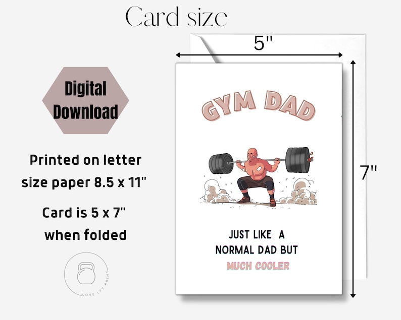 Gym Dad Birthday Card| Fathers Day Card| Gym Card for Dad| Funny Father ...