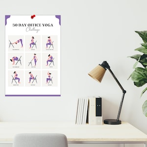 30 Day Yoga Challenge| Printable Yoga Challenge| 30 Day Challenge ...