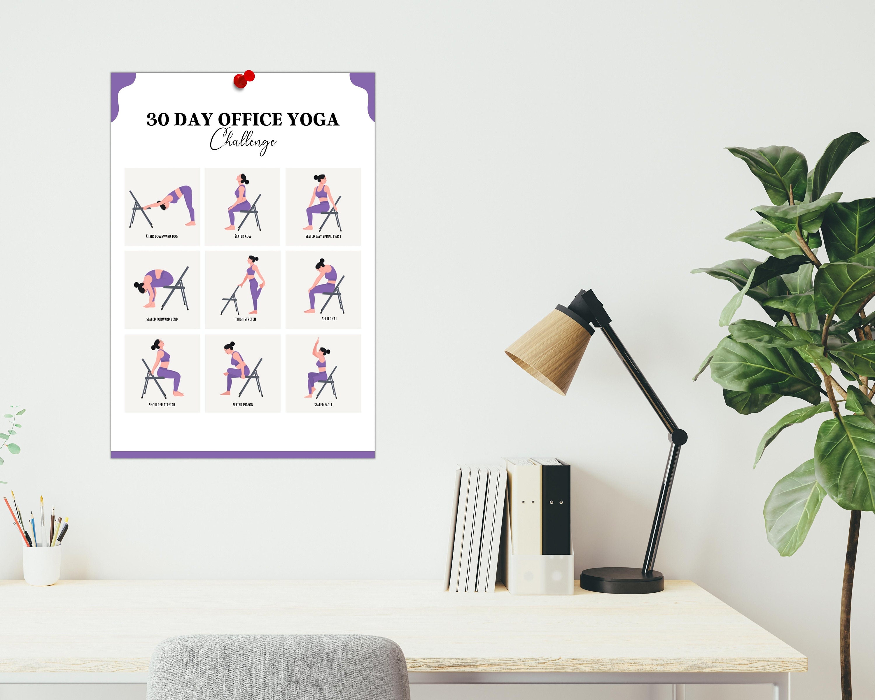 30 Day Yoga Challenge| Printable Yoga Challenge| 30 Day Challenge ...