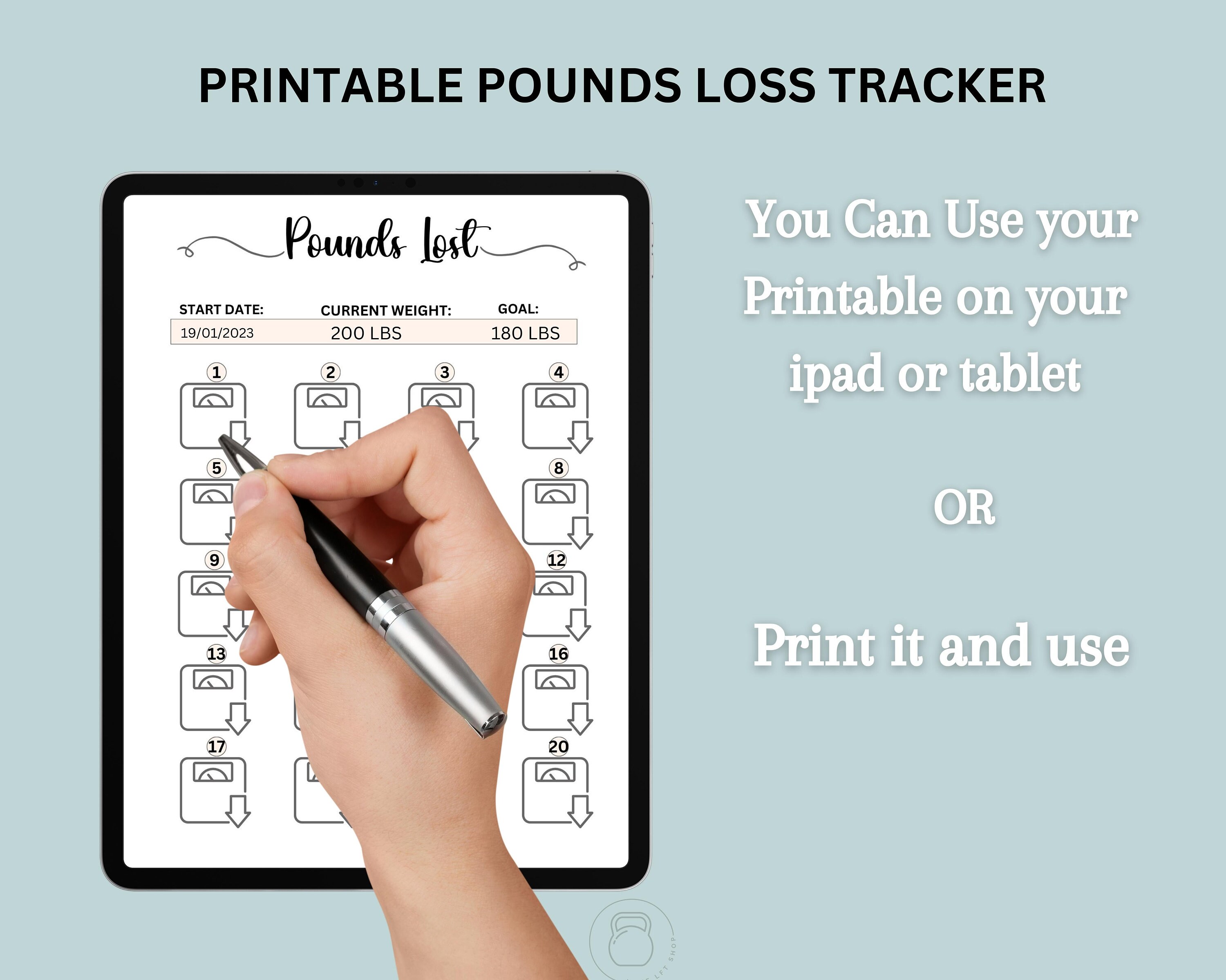 Weight Loss Tracker 20 Lbs Printable Weight Loss Tracker weight Loss ...