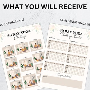 30 Day Yoga Challenge| Yoga Tracker | Printable Yoga Challenge| Home ...