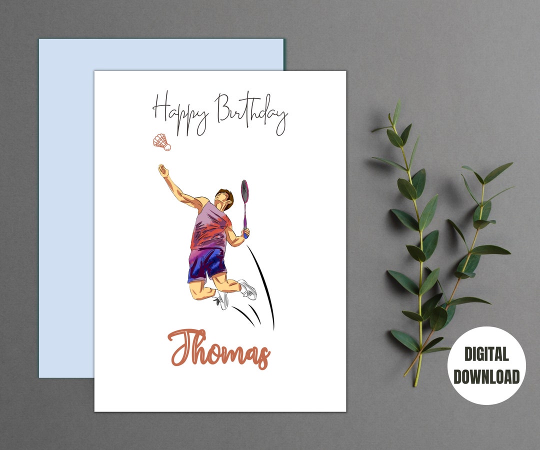 Personalized Badminton Birthday Card Custom Card for - Etsy