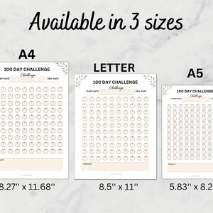 100 Day Challenge Tracker| Habit Tracker Pdf | Habit Tracker| Goal ...