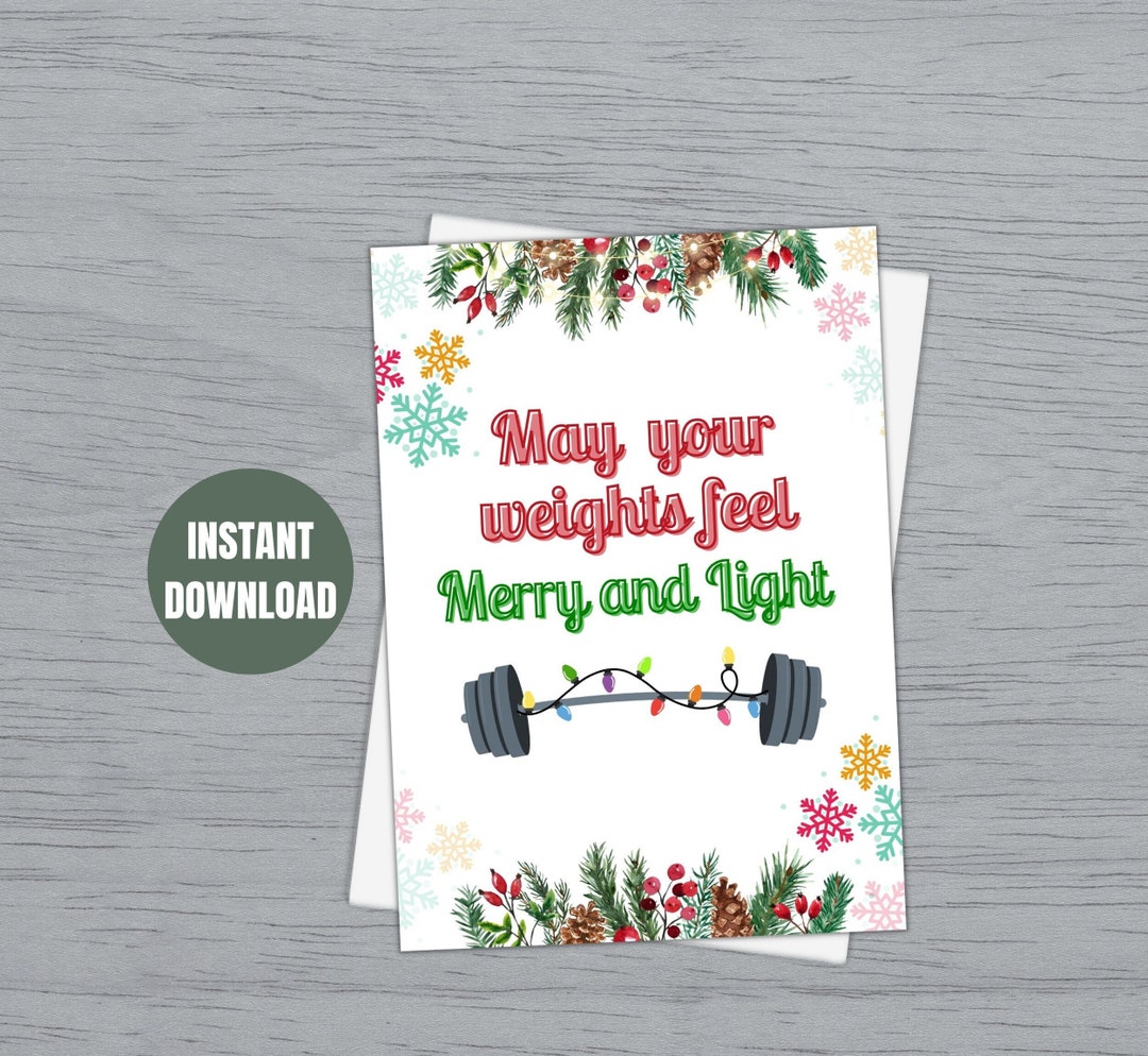 Christmas Gym Card, Gym Gifts, Gym Card for Him Her, Workout Card ...