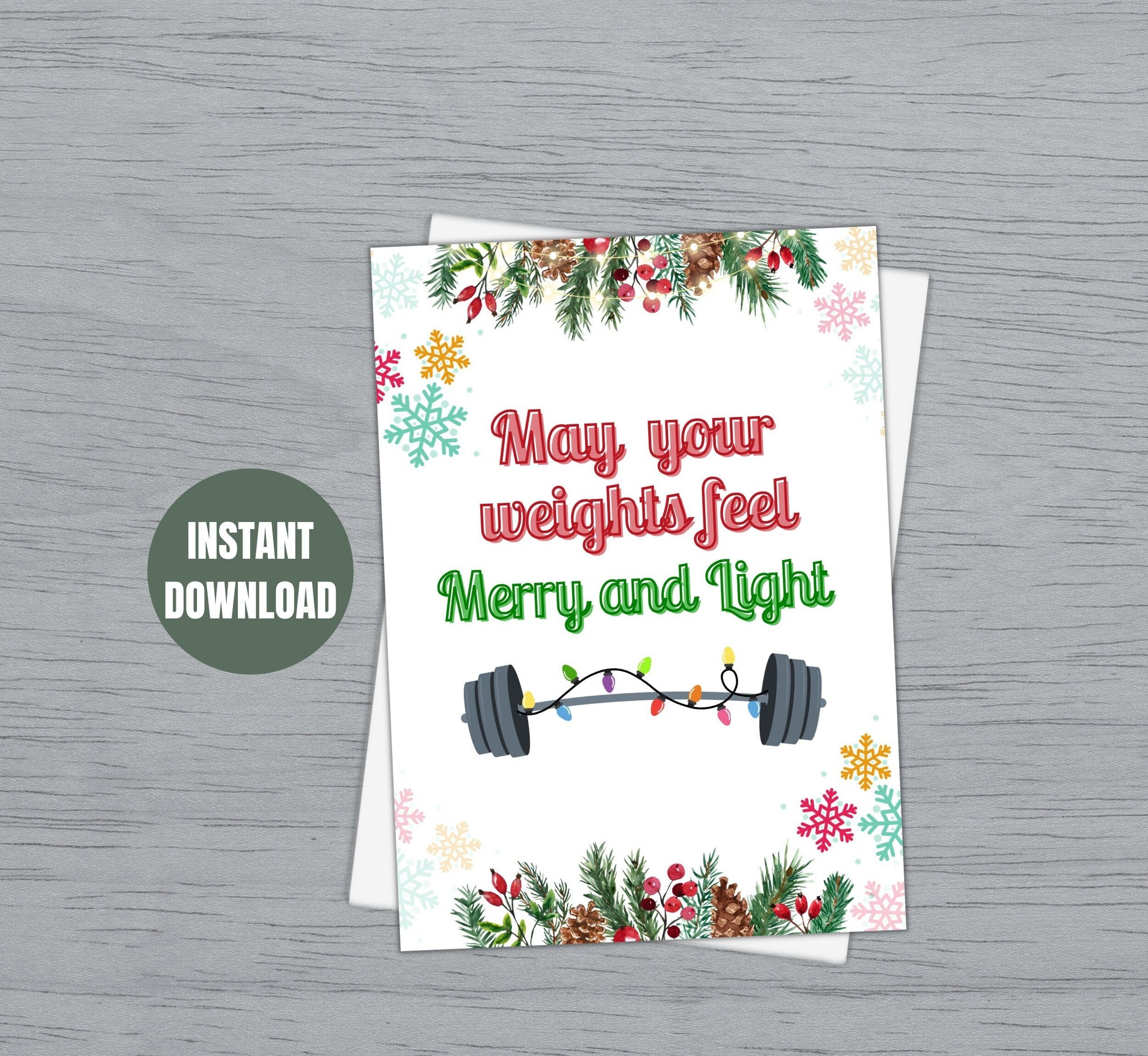 Christmas Gym Card, Gym Gifts, Gym Card for Him Her, Workout Card ...