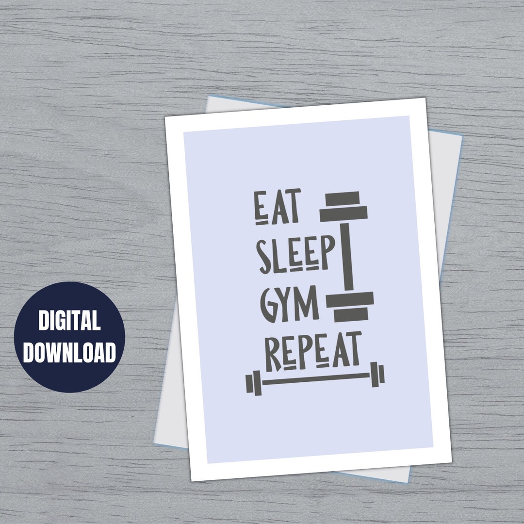 Gym Card| Man Woman Gym Gifts | Gym Card for Him Her | Birthday Card ...