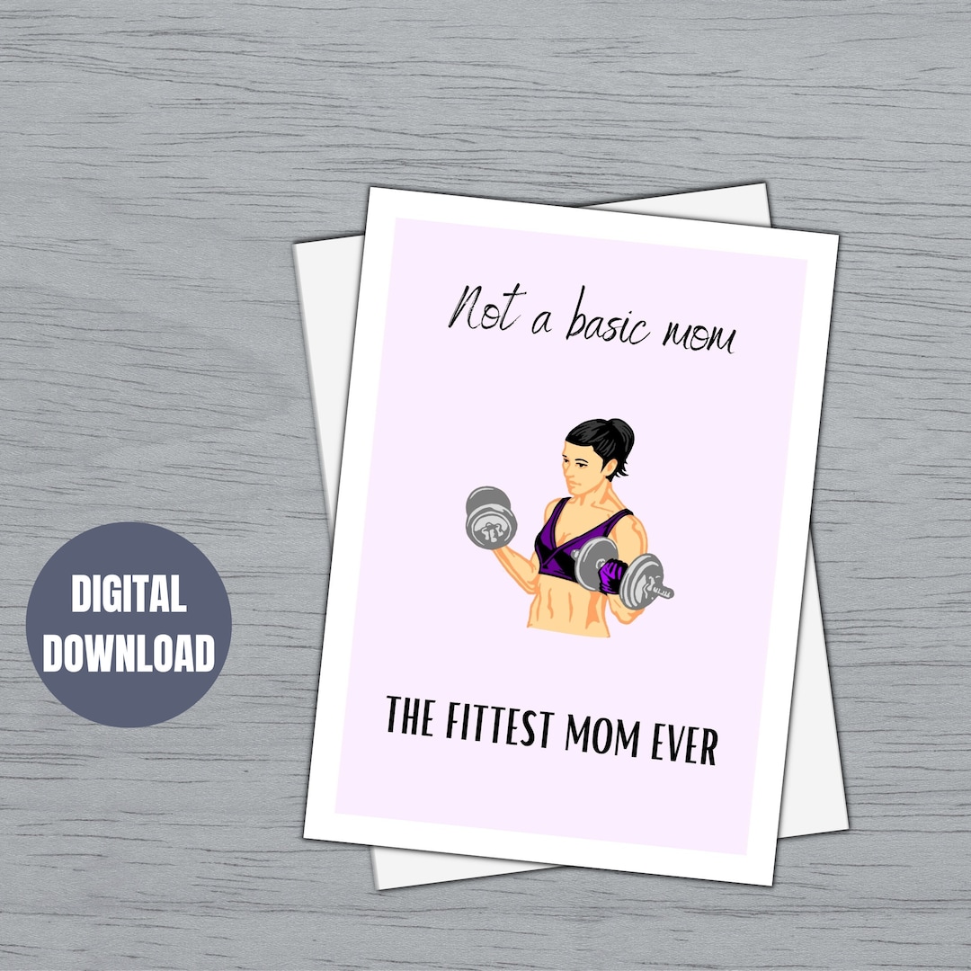 Gym Mom Mother's Day Card| Active Mom Card| Mother's Day Fitness| Gym ...