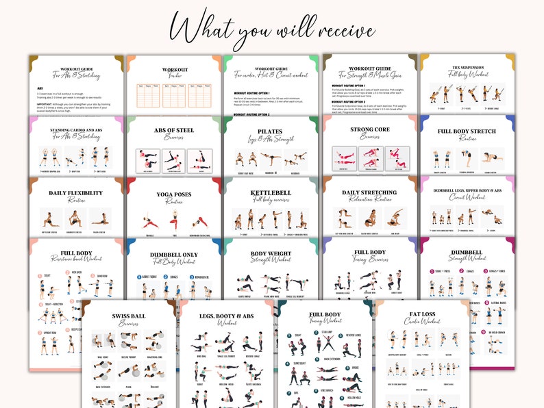 Mega Full Body Exercise Workout Bundle, Full Body Workout, Fitness Guide, Workout Exercise ...