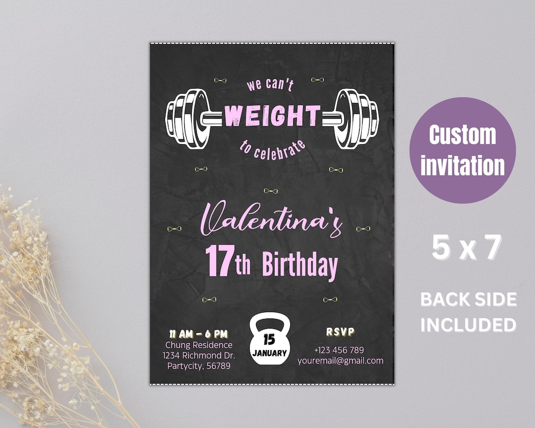 Gym Themed Invitation Fitness Birthday Party Birthday Crossfit ...