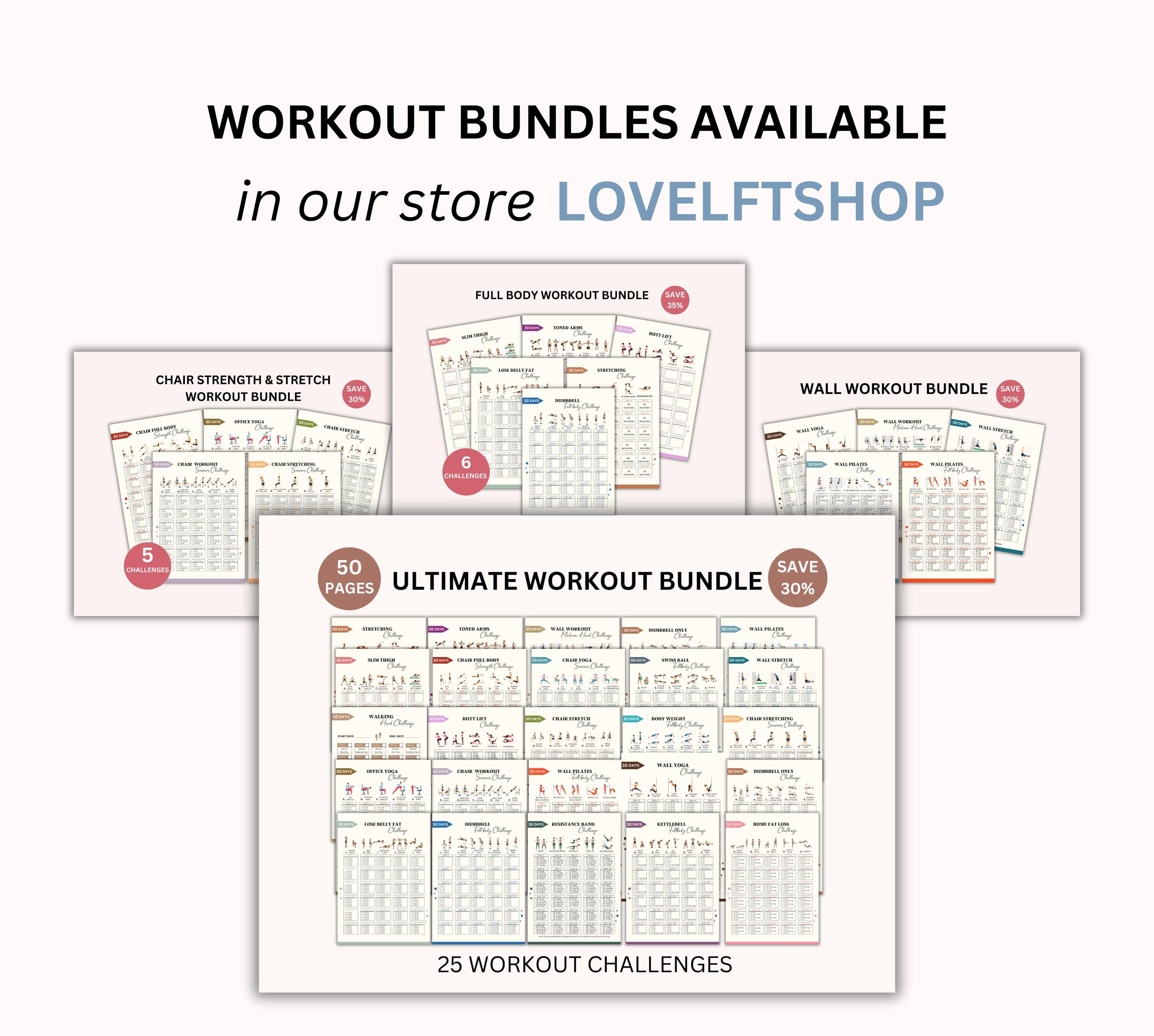 Full Body Exercise Workout Bundle, Full Body Workout, Fitness Guide ...