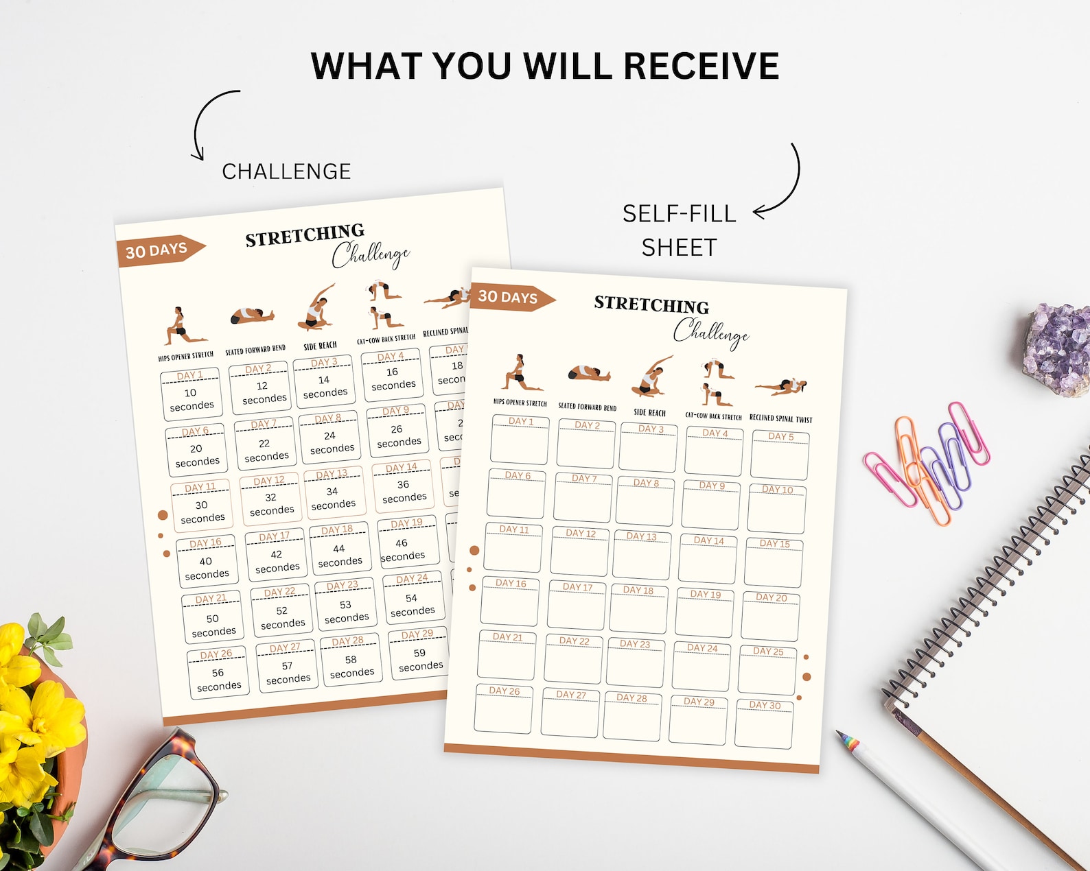 30 Day Stretching Challenge, Stretch Routine, Home Workout Women ...