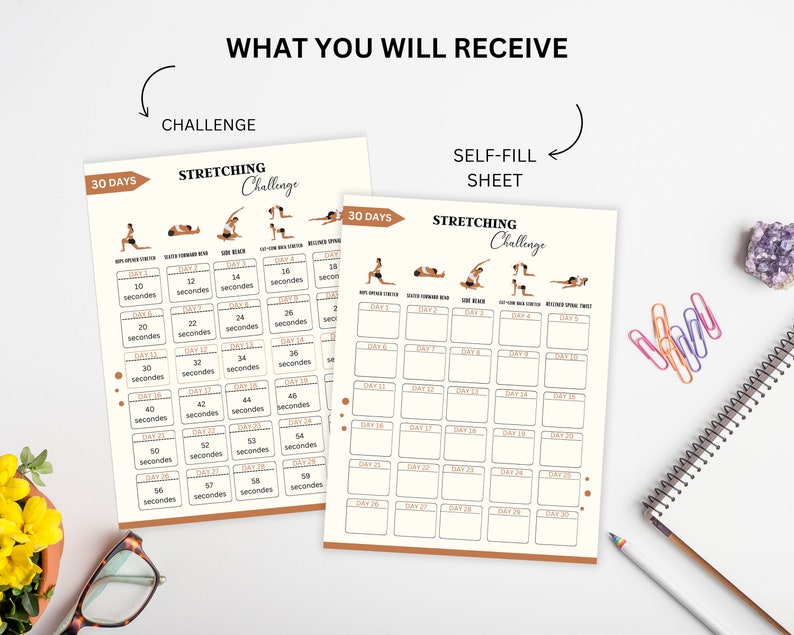 30 Day Stretching Challenge, Stretch Routine, Home Workout Women ...