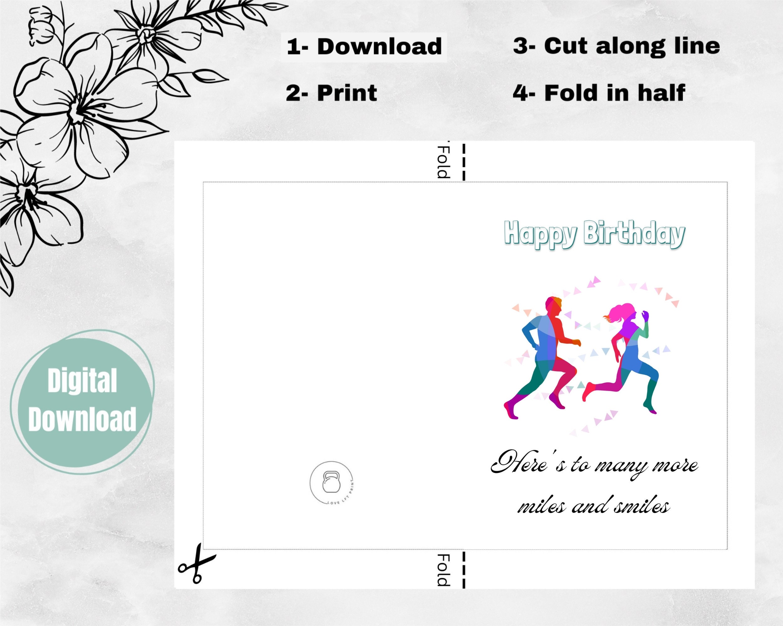 Running Card| Runner Birthday Card| Runner Gifts| Marathon Card ...