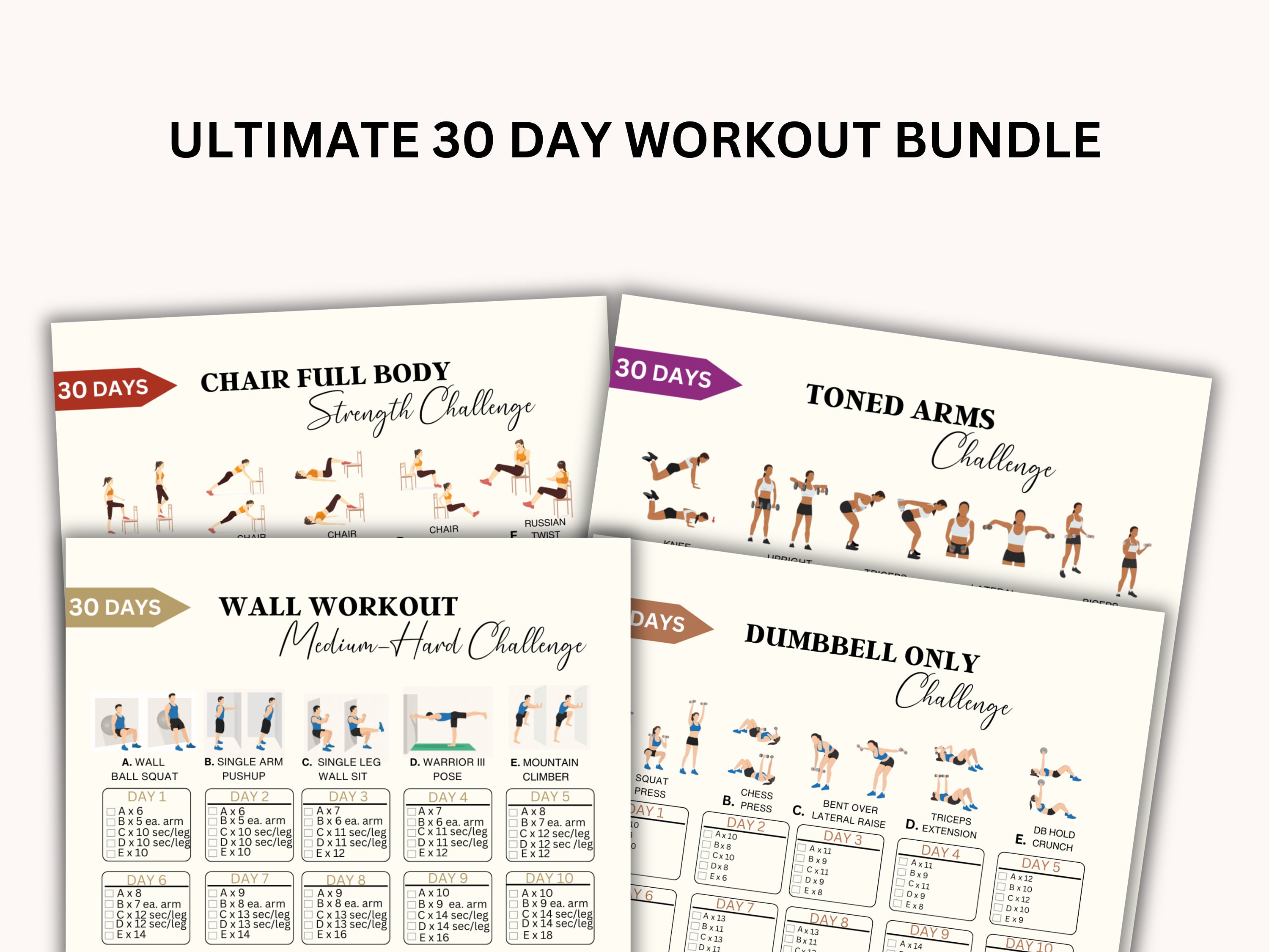 Full Body Exercise Workout Bundle, Full Body Workout, Fitness Guide ...