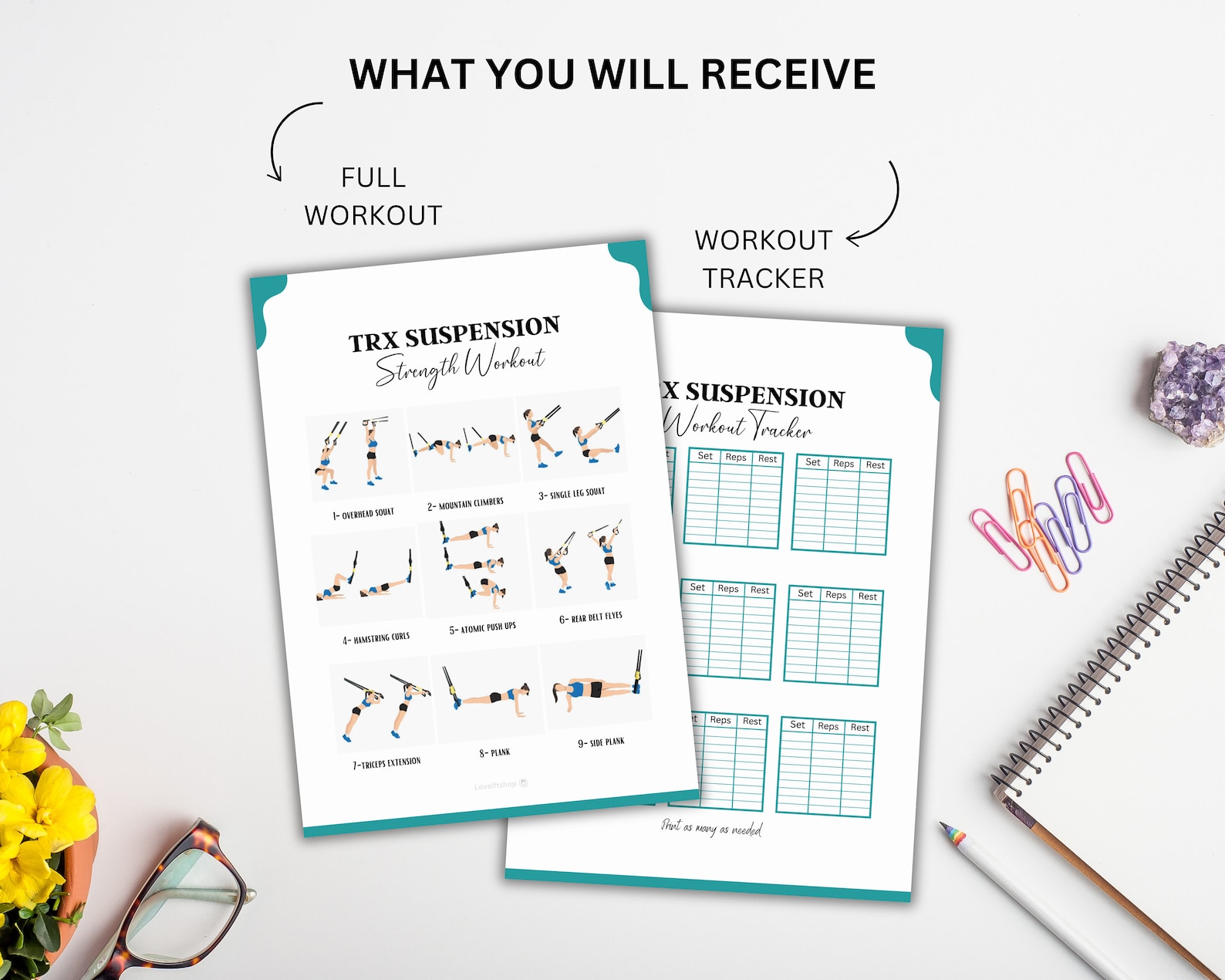 TRX Suspension Exercise Guide, Trx Workout, TRX Fitness Challenge, Flat ...