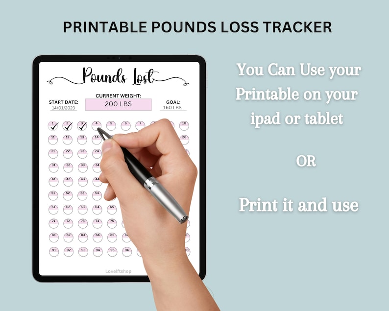 Pound Loss Tracker| Printable Weight Loss Tracker |weight Loss Journal ...