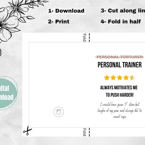 Personal Trainer Card| Gym Coach Funny Card Trainer| Thank You PT Card ...