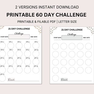 21 Day Challenge Tracker| 2023 Goal Planner| Habit Tracker| Healthy ...