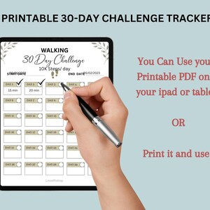 30 Day Walking Challenge | 30 Day Challenge Printable |30 Day Habit ...