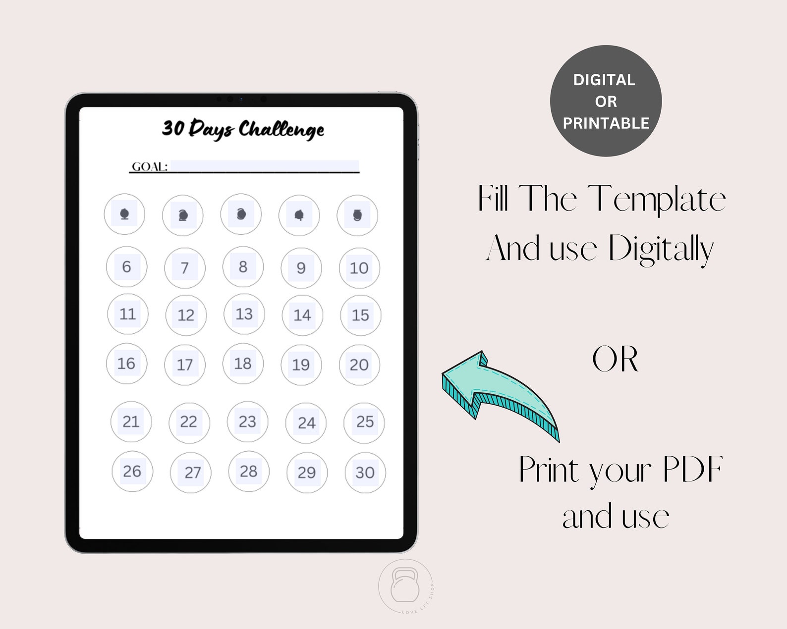 30 Day Challenge Tracker 30 Day Challenge Printable 30 Day Habit ...