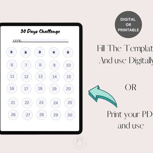 30 Day Challenge Tracker| 30 Day Challenge Printable |30 Day Habit ...