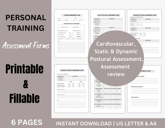 Personal Training Client Assessment Sheet Personal Trainer Client