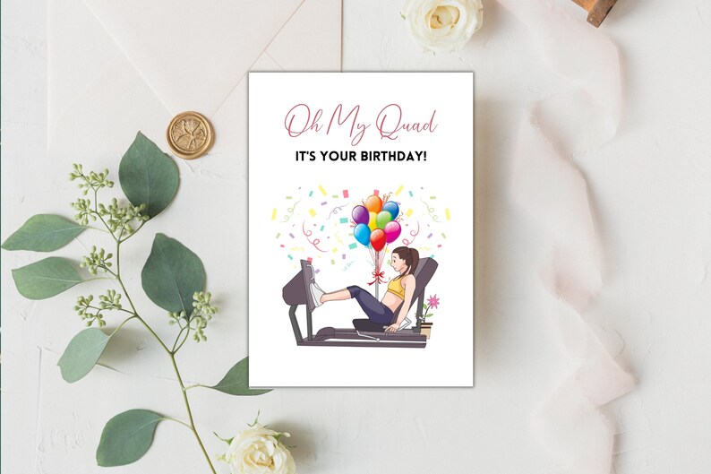 Oh My Quad Gym Card| Gym Buddy Gifts| Gym Card for Her | Birthday Card ...