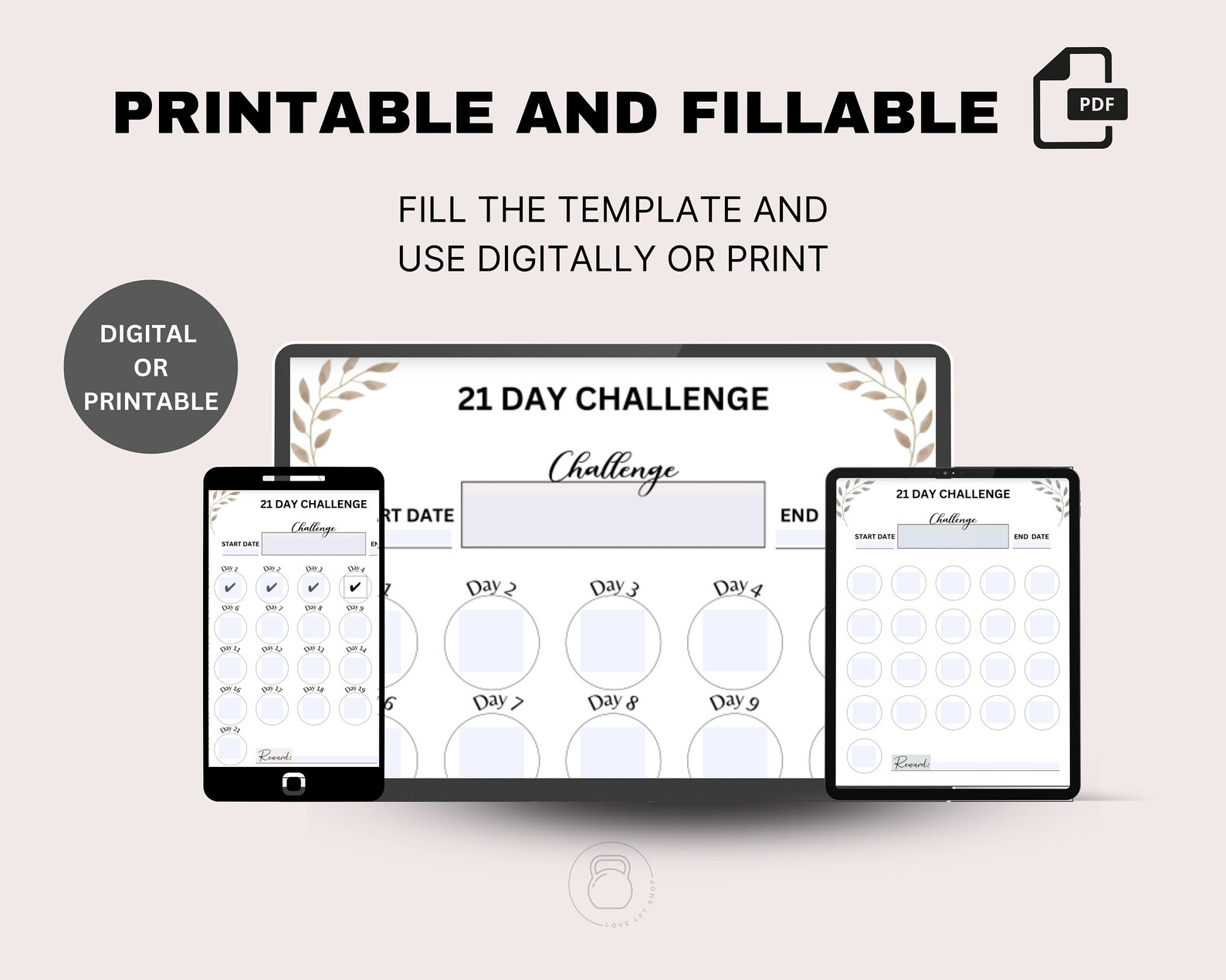 21 Day Challenge Tracker 2023 Goal Planner Habit Tracker - Etsy