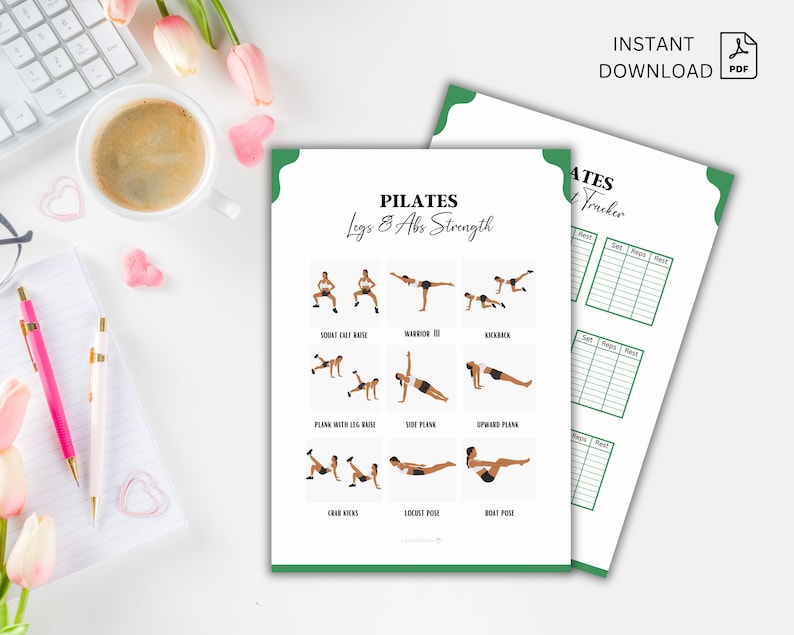 Pilates Exercise Guide, Pilates Workout for Women, Home Workout ...