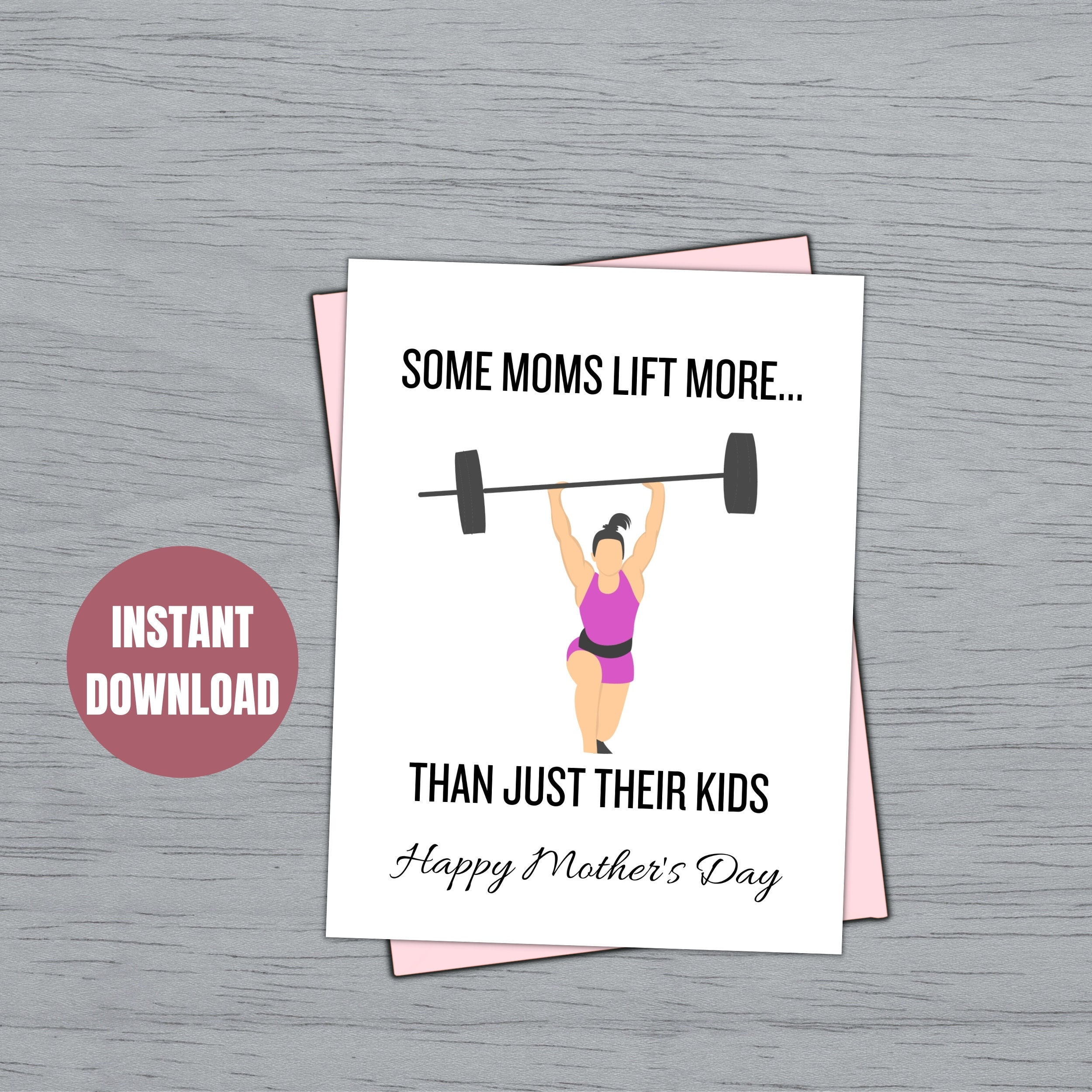 Some Moms Lift Card| Gym Mother's Day Card| Fitness Workout Mother's ...