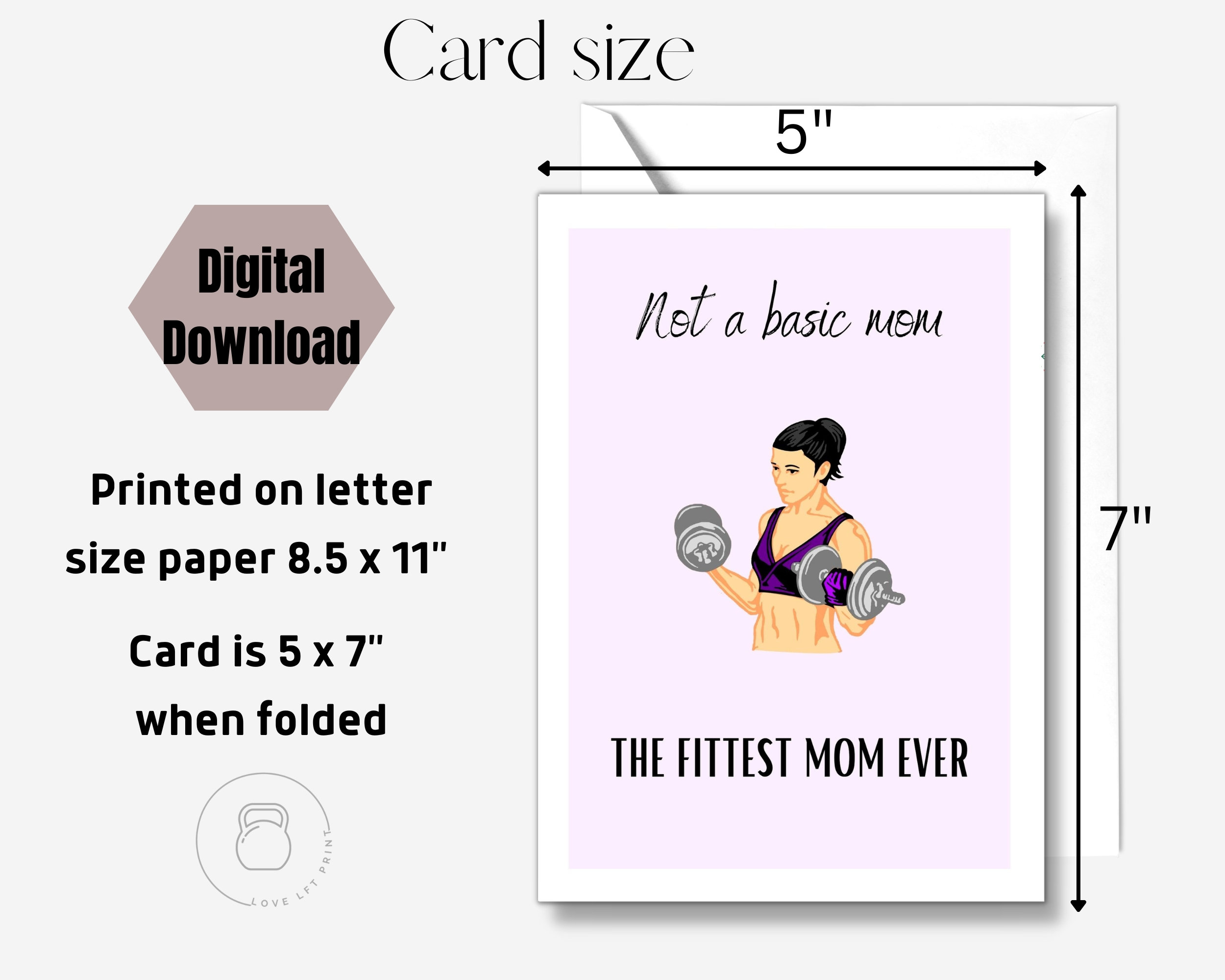 Gym Mom Mother's Day Card| Active Mom Card| Mother's Day Fitness| Gym ...