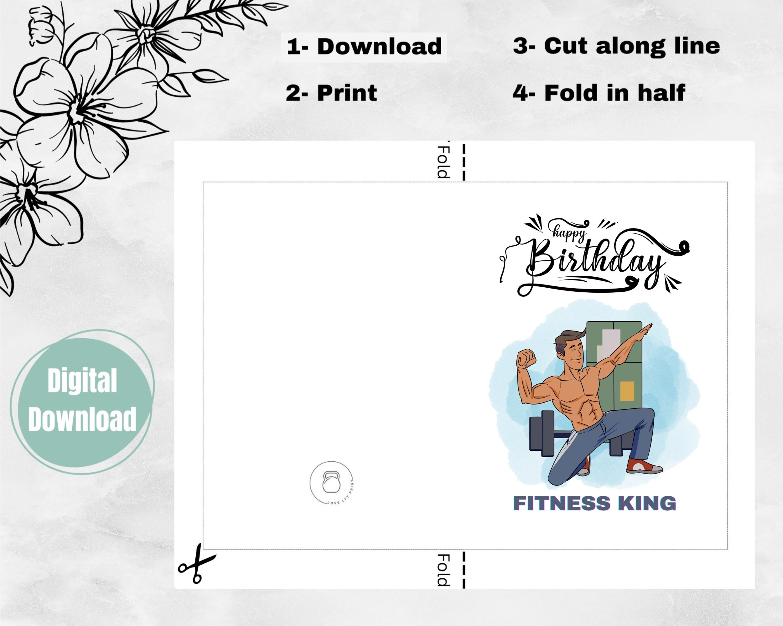 Fitness King Gym Card| Man Gym Gifts| Gym Card for Him | Birthday Card ...