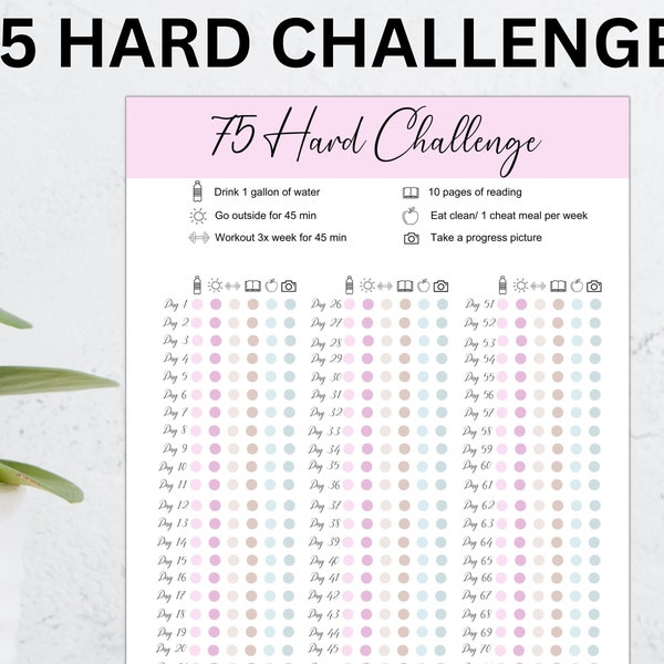 75 Hard Printable - Etsy