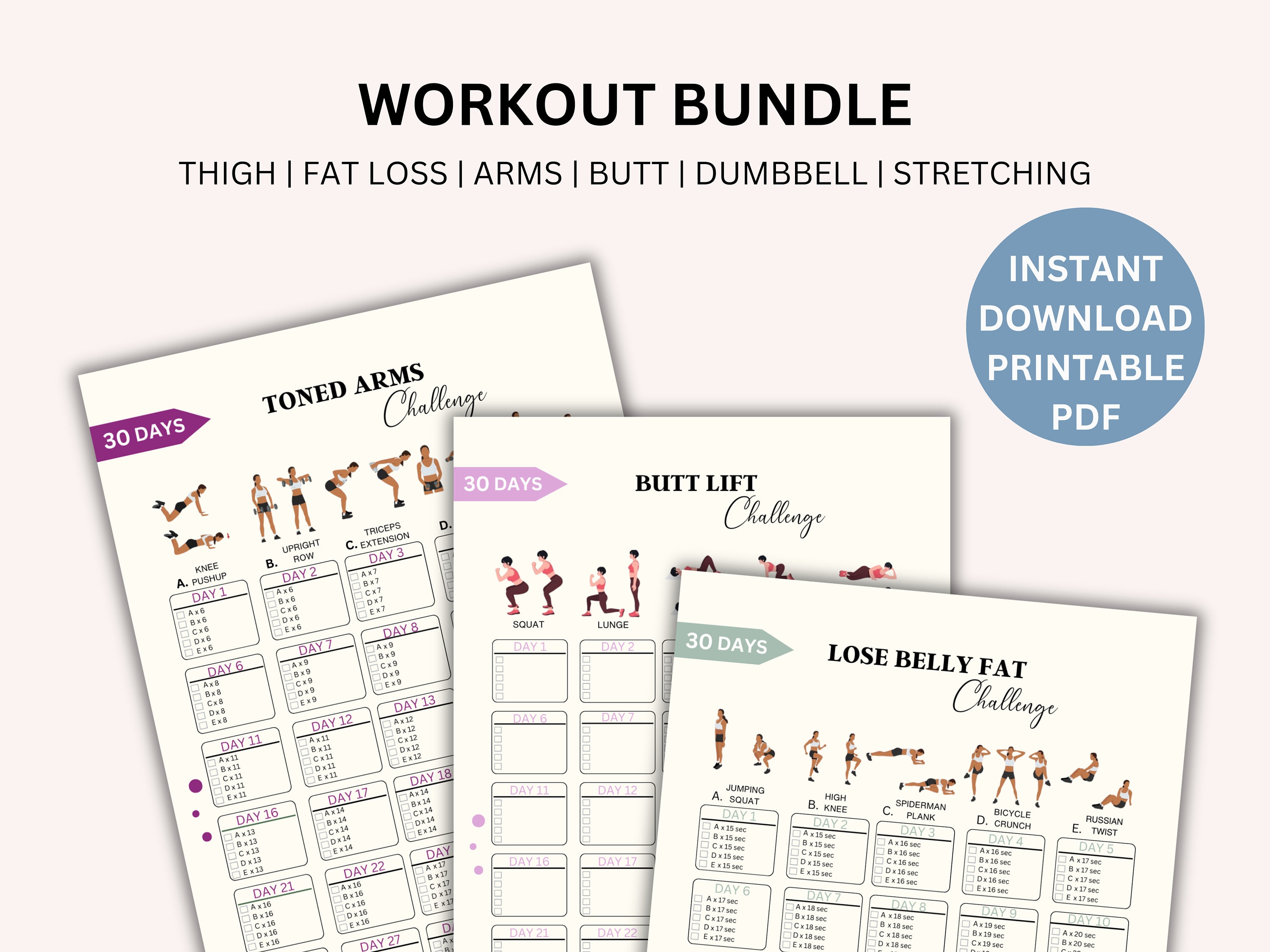 Full Body Exercise Workout Bundle, Full Body Workouts, Fitness Guide ...