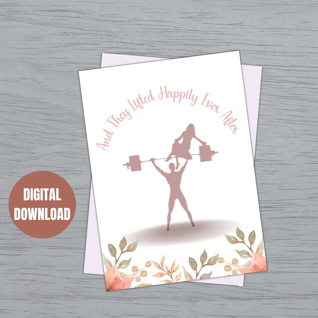 Fitness Engagement Card| Gym Themed Engagement Card| Greeding Card for ...