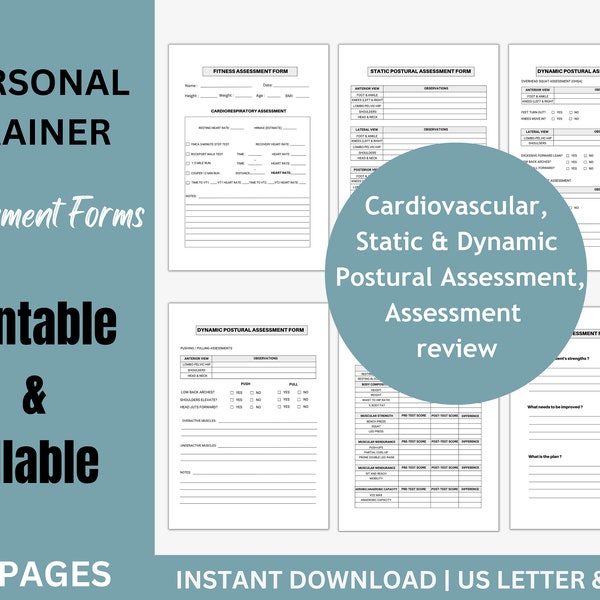 Personal Trainer Assessment Form - Etsy