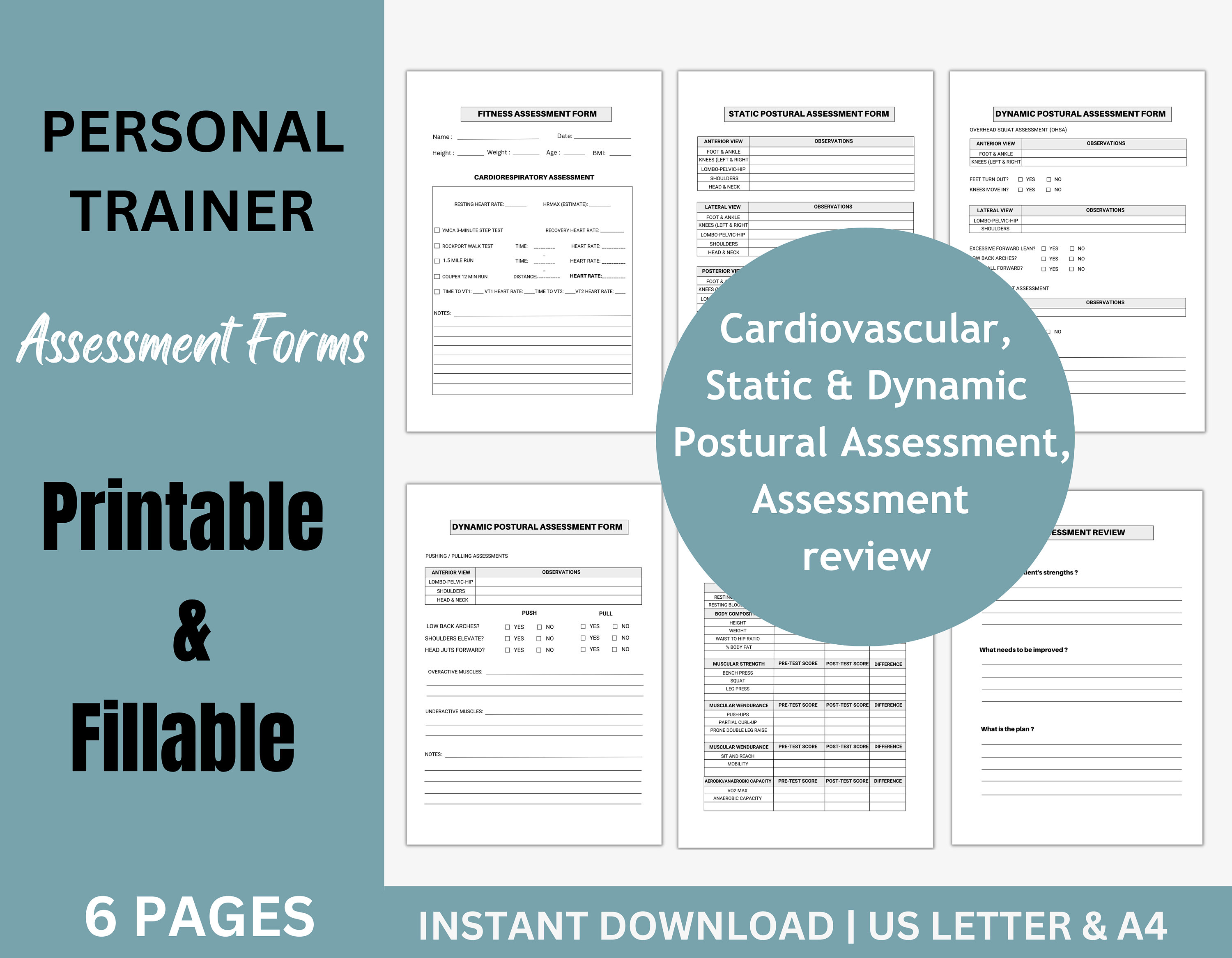 Fitness Coaching Assessment Forms| New Client Intake Form| Personal ...