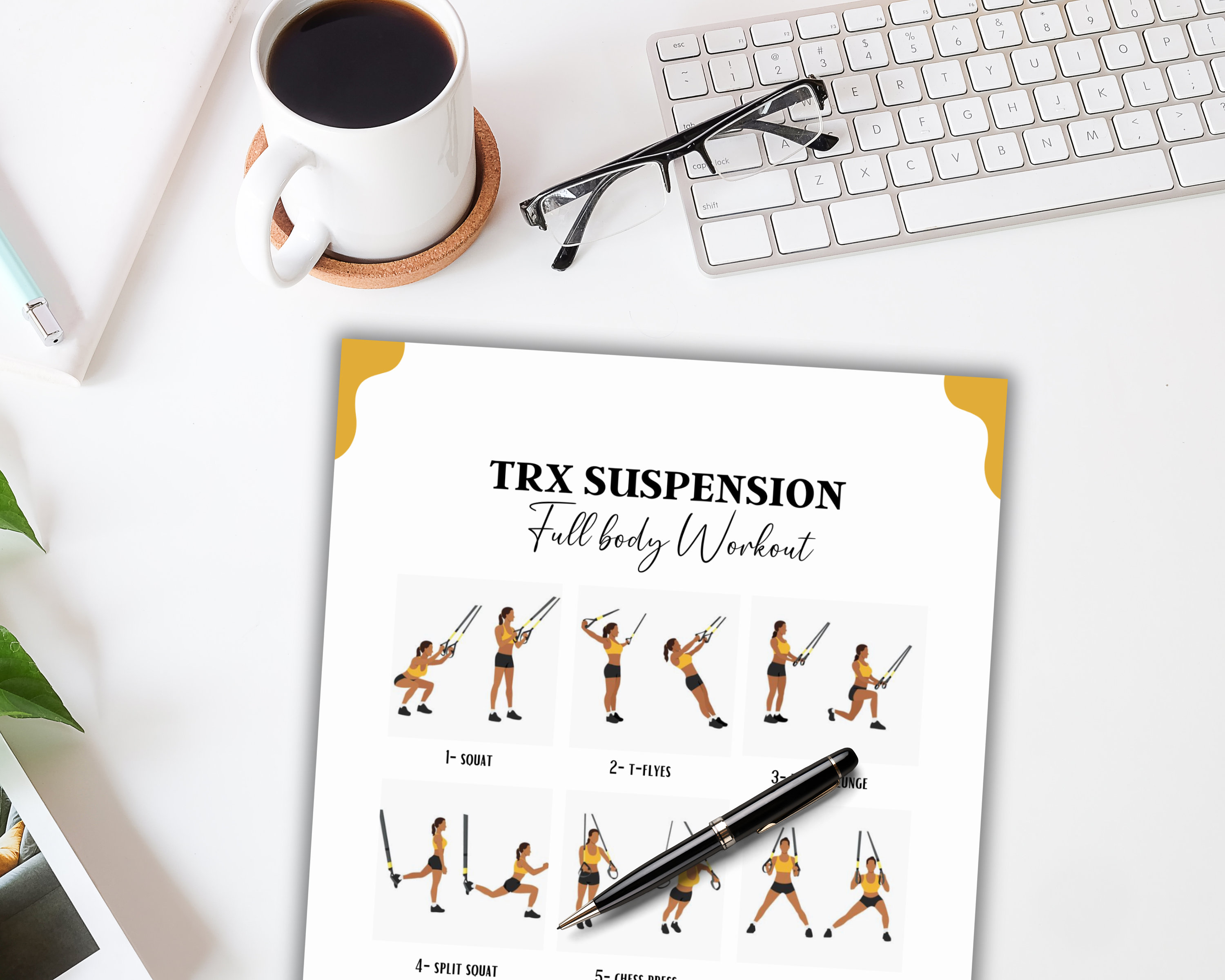 TRX Suspension Exercise Guide, Trx Workout, TRX Fitness Challenge, Flat ...
