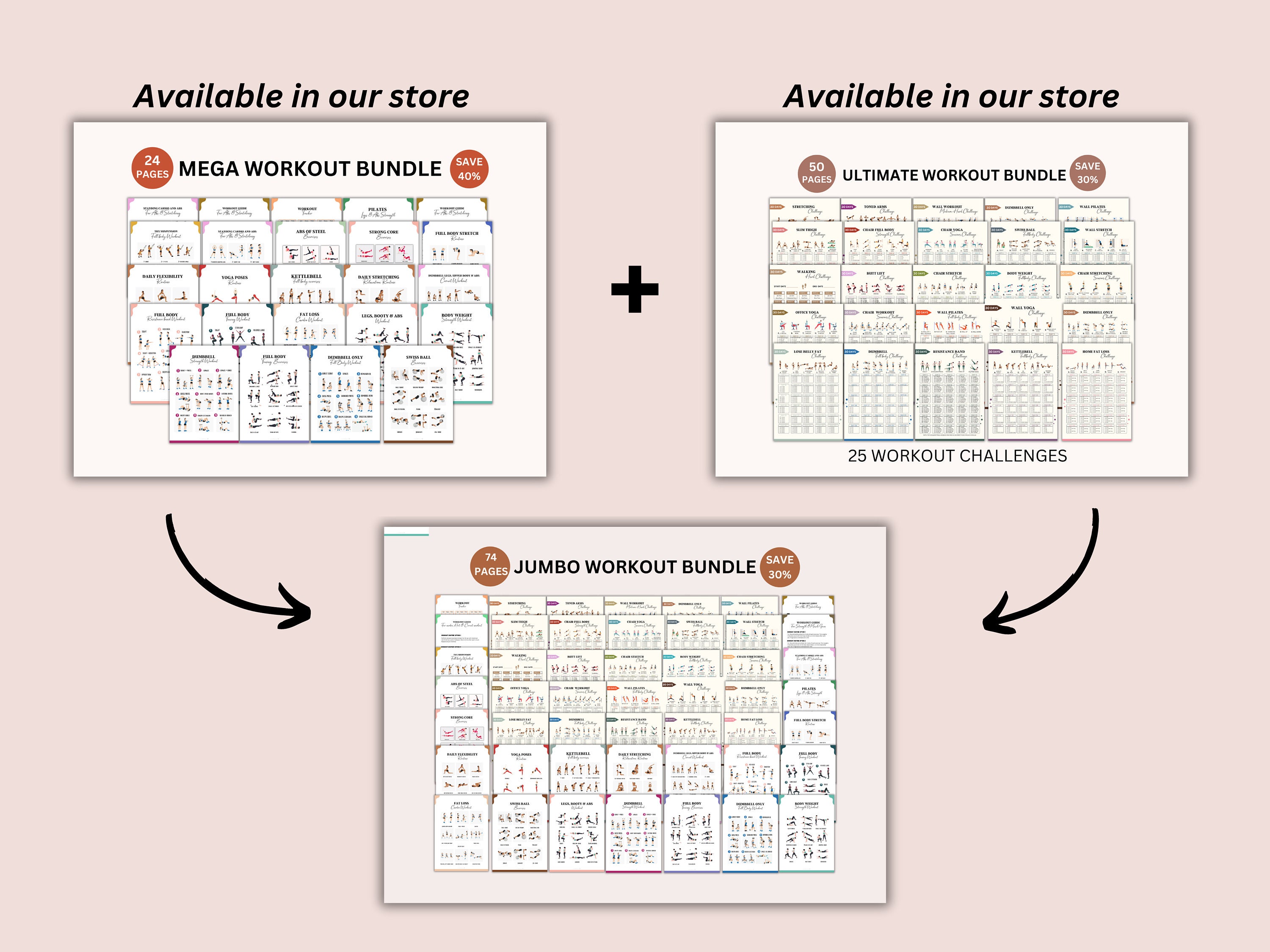 Full Body Exercise Workout Bundle, Full Body Workouts, Fitness Guide ...