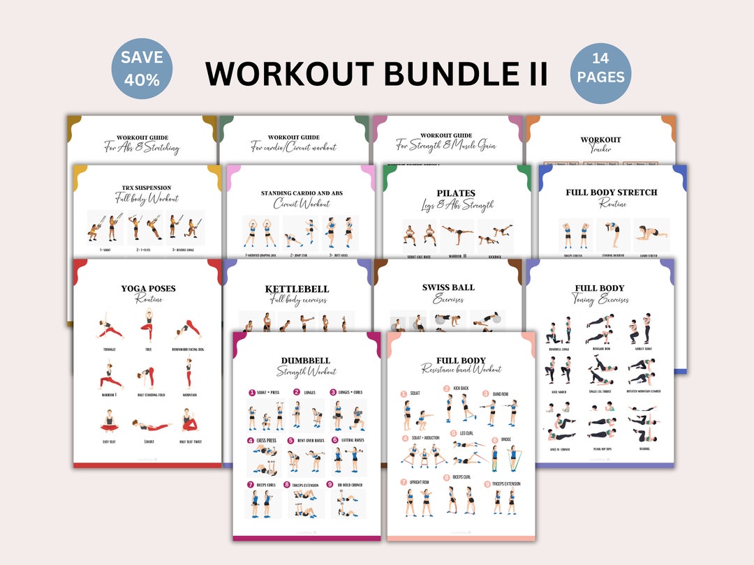 Full Body Exercise Workout Bundle, Full Body Workout, Fitness Guide ...