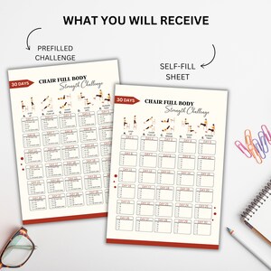 30 Day Full Body Chair Workout Challenge, Full Body Exercise Guide ...