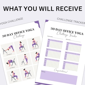 30 Day Yoga Challenge| Printable Yoga Challenge| 30 Day Challenge ...