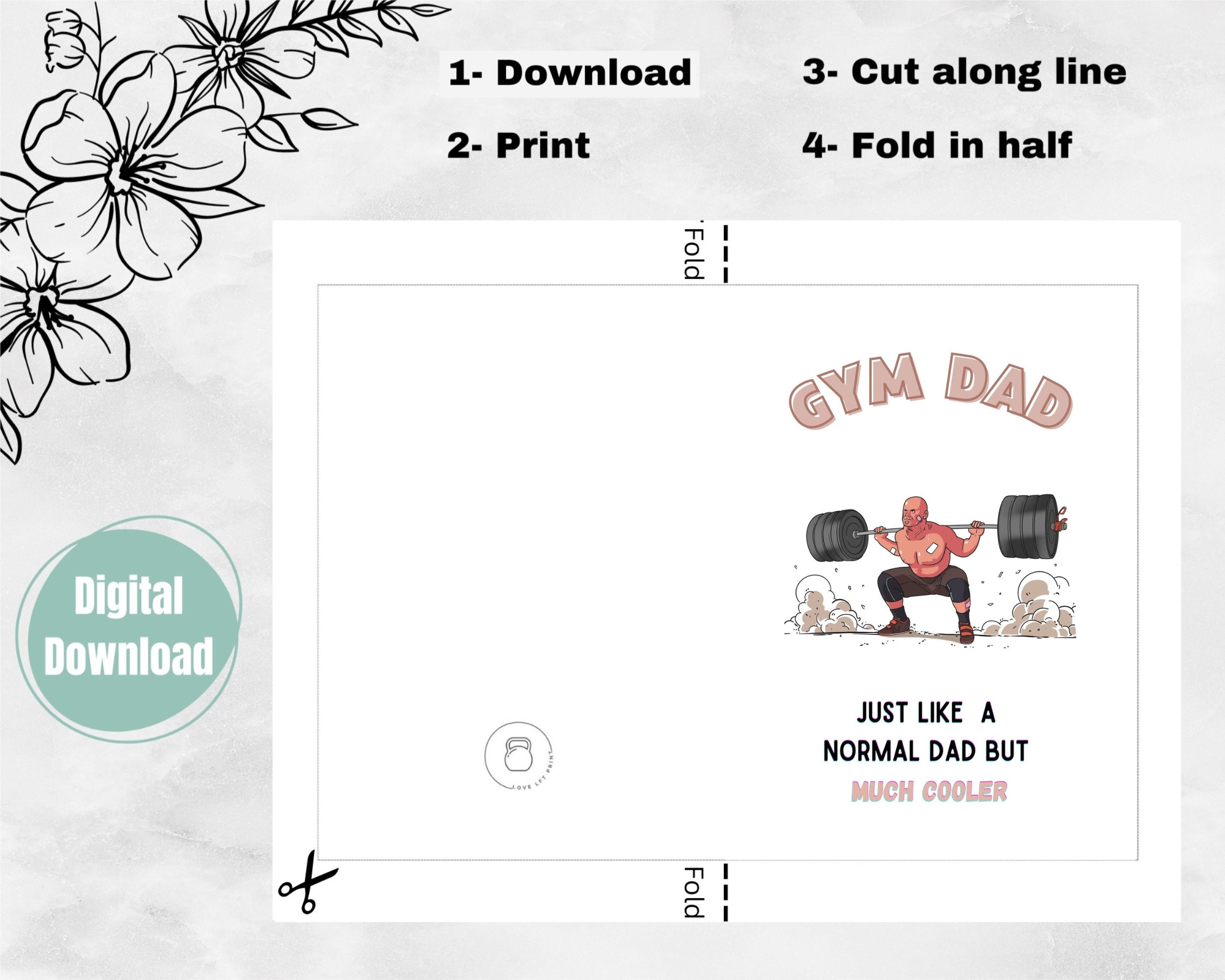 Gym Dad Birthday Card| Fathers Day Card| Gym Card for Dad| Funny Father ...
